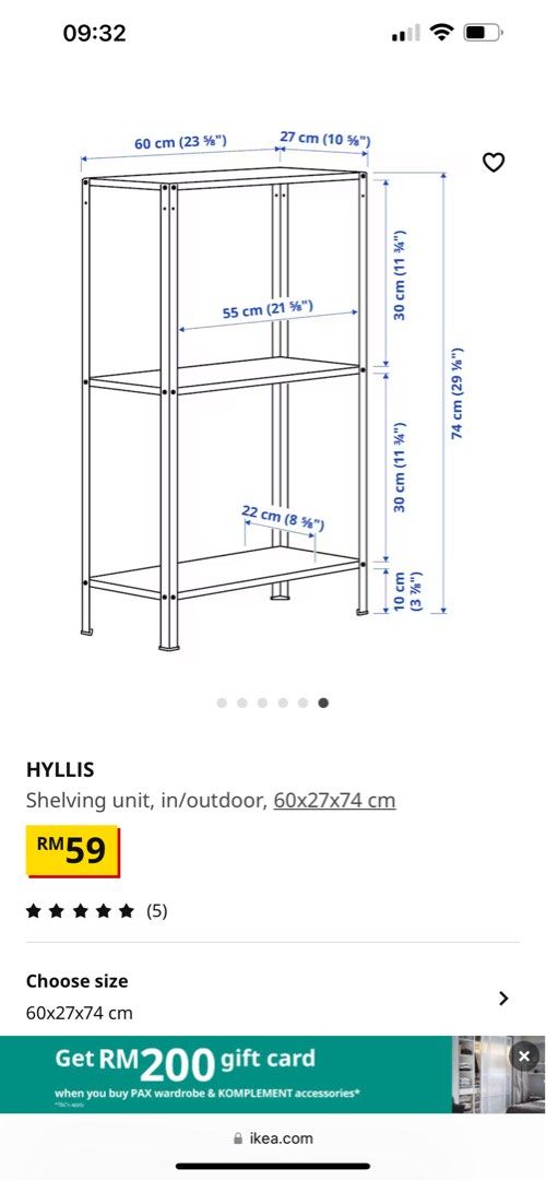 HYLLIS Shelving unit, in/outdoor, 60x27x74 cm, Furniture & Home Living, Gardening, Pots ...