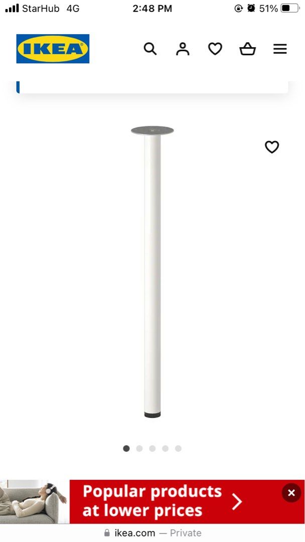 IKEA Adils table legs, Furniture & Home Living, Furniture, Tables ...