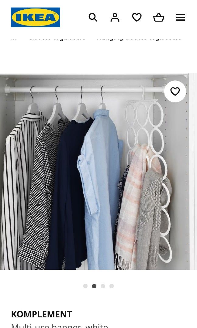 Ikea Komplement Multi-use hanger, white, Furniture & Home Living, Home ...