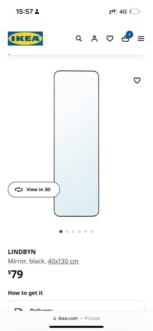 IKEA Lindbyn mirror, black, Furniture & Home Living, Home Decor ...