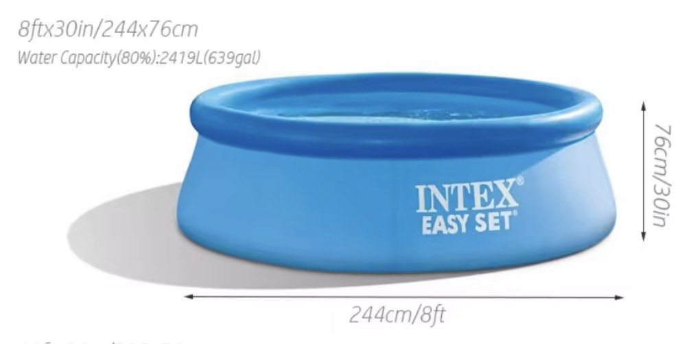 Intex Easy Set Pool 8ft With electric Pool Filter, Furniture & Home ...
