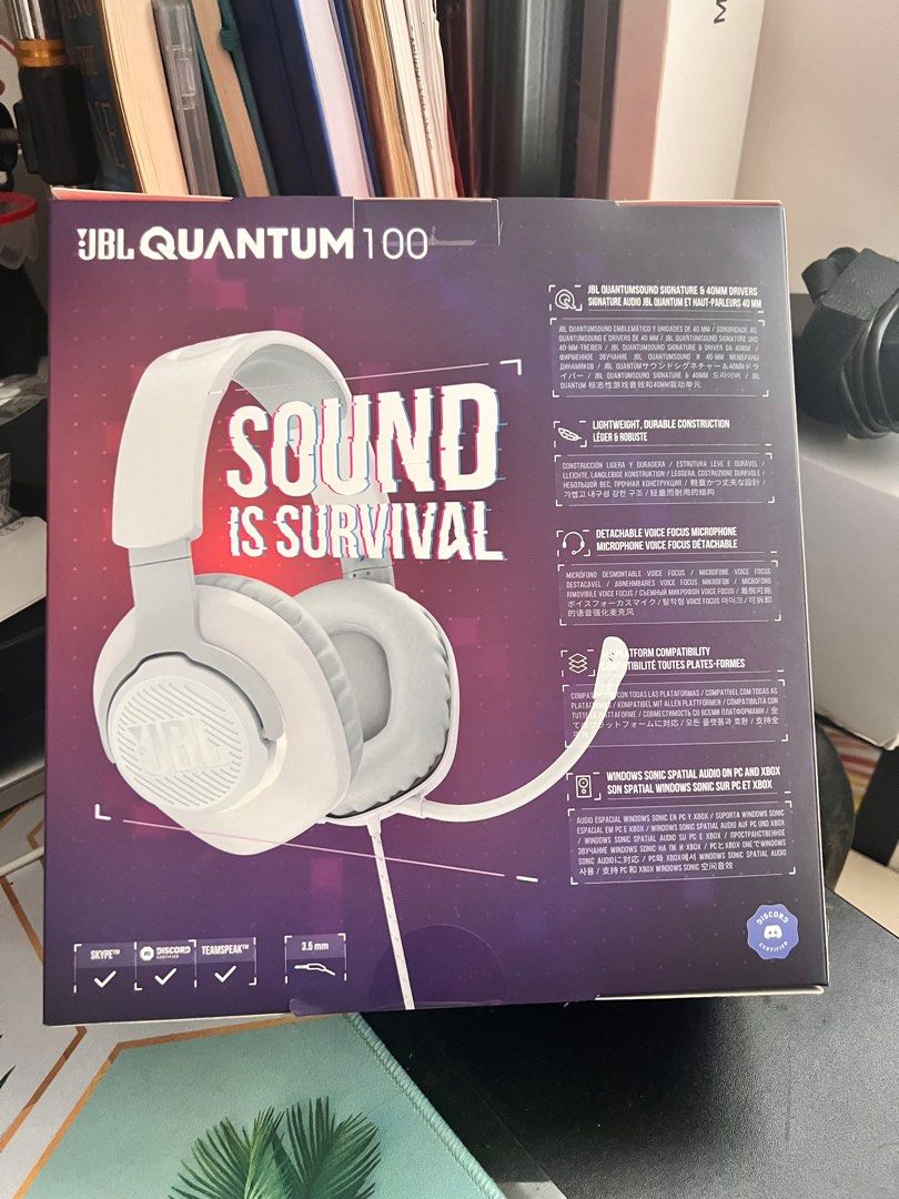 JBL QUANTUM 100 White, Audio, Headphones & Headsets on Carousell