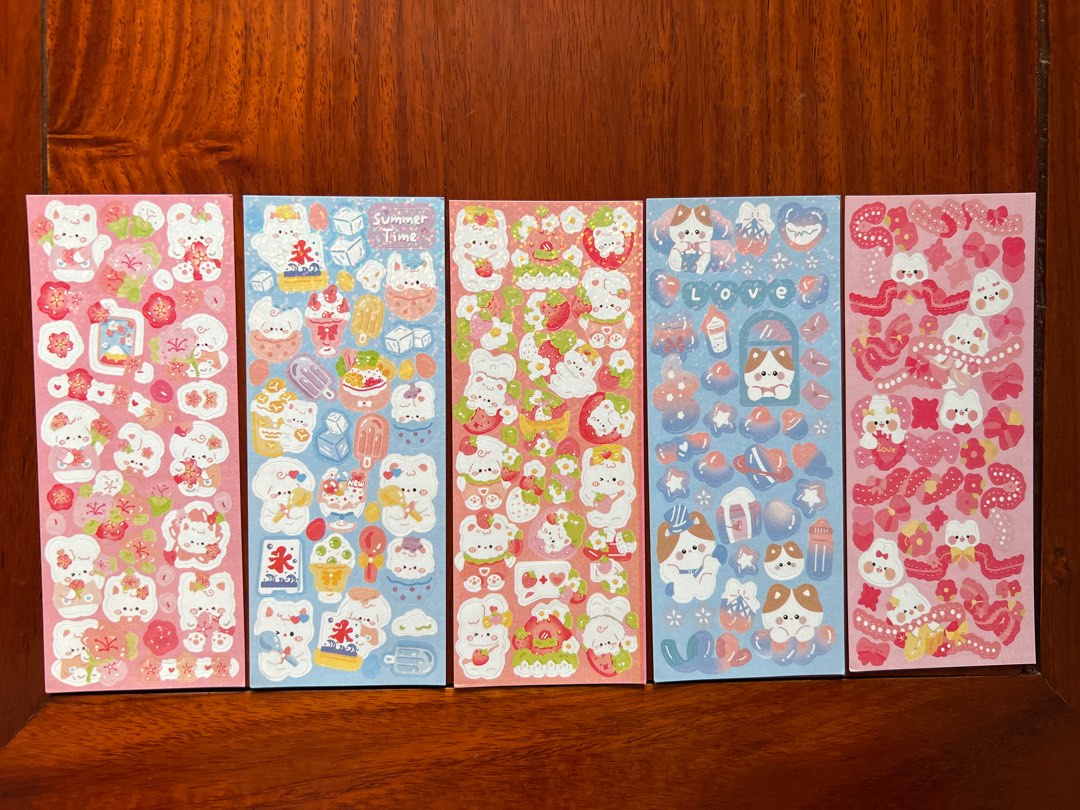 Cute Korean Stickers Shiny Deco Sticker Sheet of 5 / Toploaders ...
