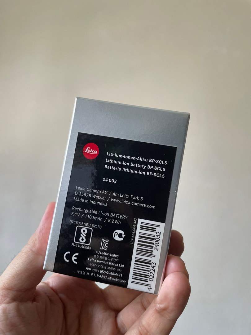 LEICA M10 LITHIUM-ION BATTERY BP-SCL5, Photography, Photography ...