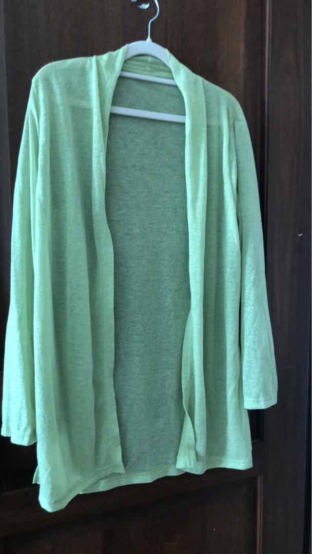 Lime green cardigan, Women's Fashion, Coats, Jackets and Outerwear on ...