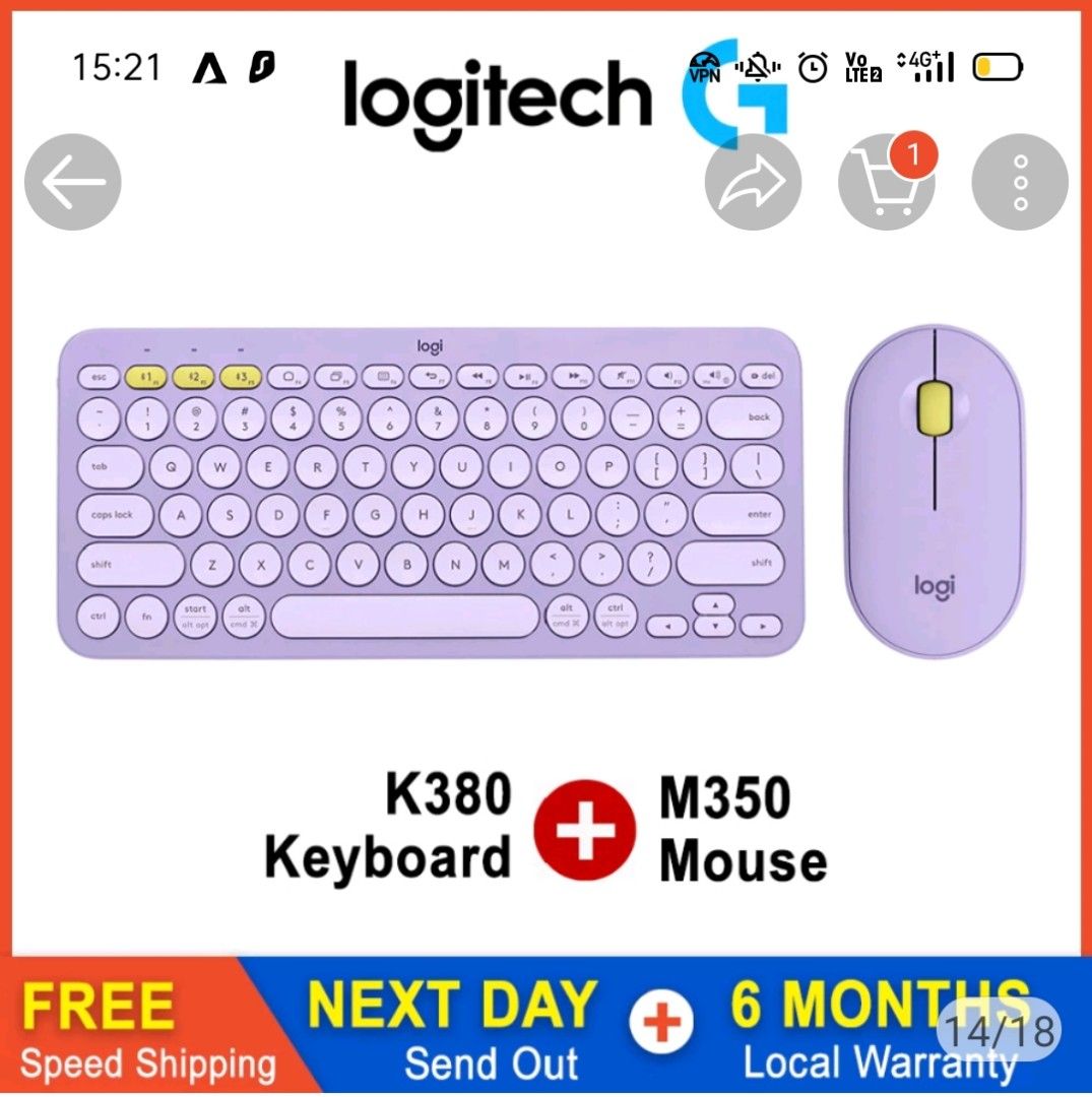 Logitech K380 and M350 Bundle, Multi-Device Wireless Bluetooth K380, Computers & Tech, Parts ...