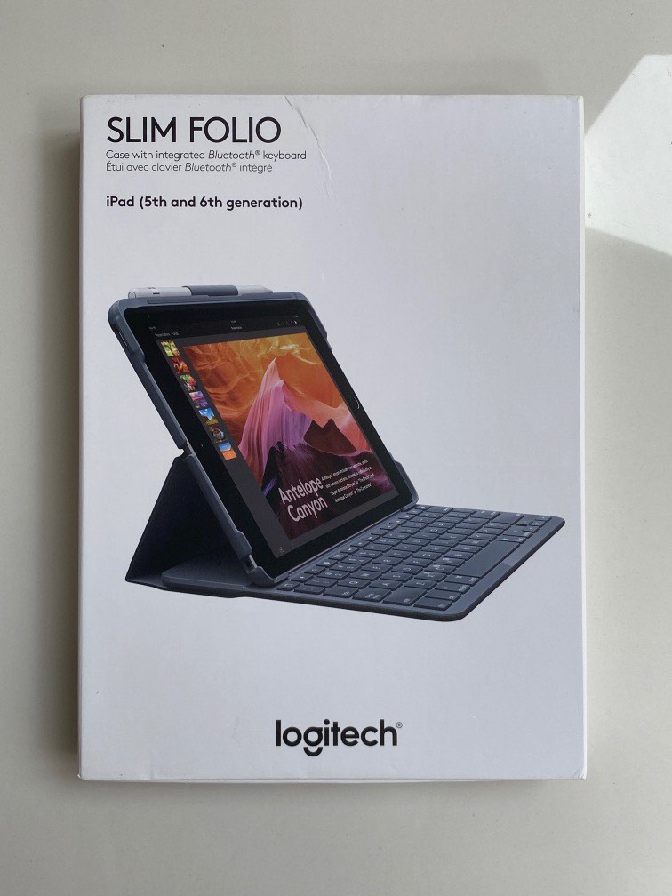 Logitech Slim Folio Case with Integrated Bluetooth Keyboard 5th and 6th ...