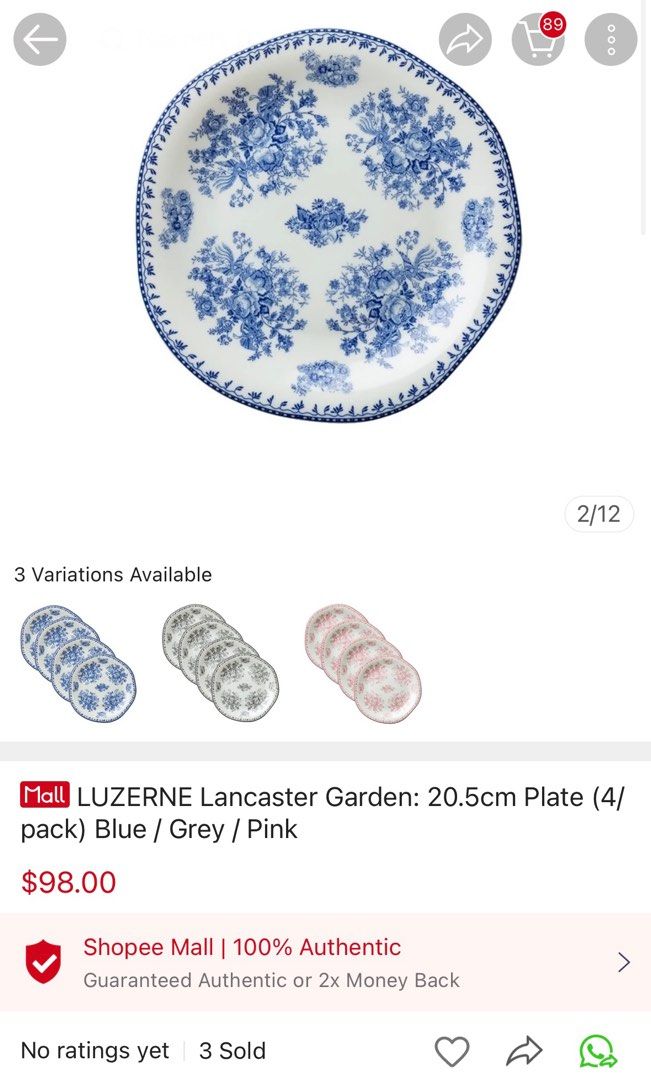 LUZERNE Lancaster Garden: 20.5cm Plate, Furniture & Home Living ...