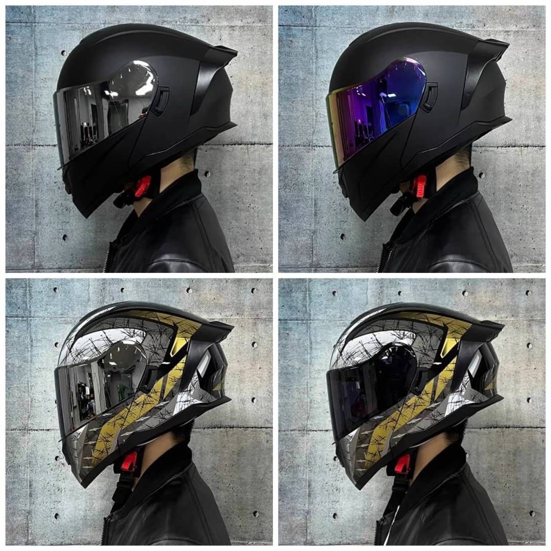 LVS DOT-certified motorbike modular helmet with double visor Flip-up helmet Model:LVS-900, 他的時尚 ...