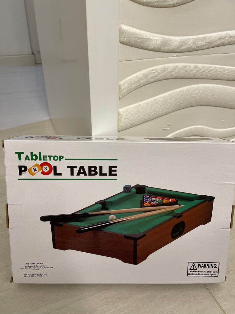 Mini tabletop pool table, Hobbies & Toys, Toys & Games on Carousell