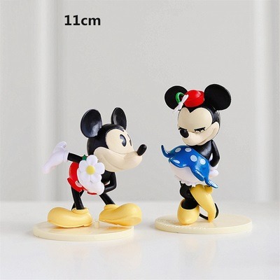 Minnie Mouse / Mickey Mouse Holding Flower Figurines / Cake Toppers (2 ...