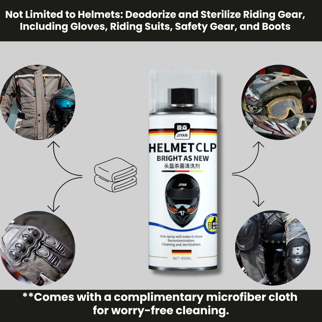 Motorcycle Helmet Cleaner Foam Deodorizing Spray Quick Cleansing Odor ...