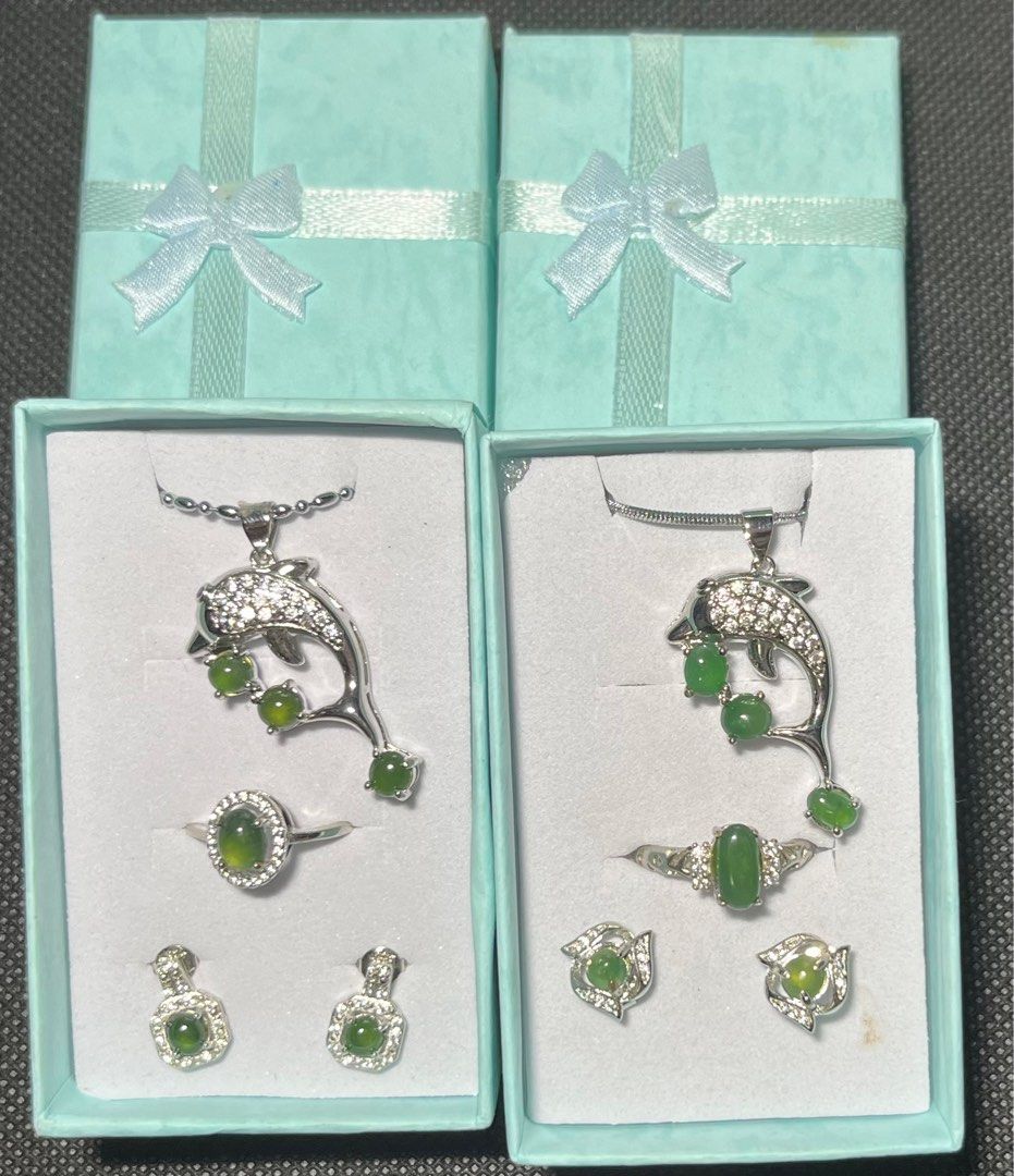 Natural Jade EPR set with 925, Women's Fashion, Jewelry & Organisers ...