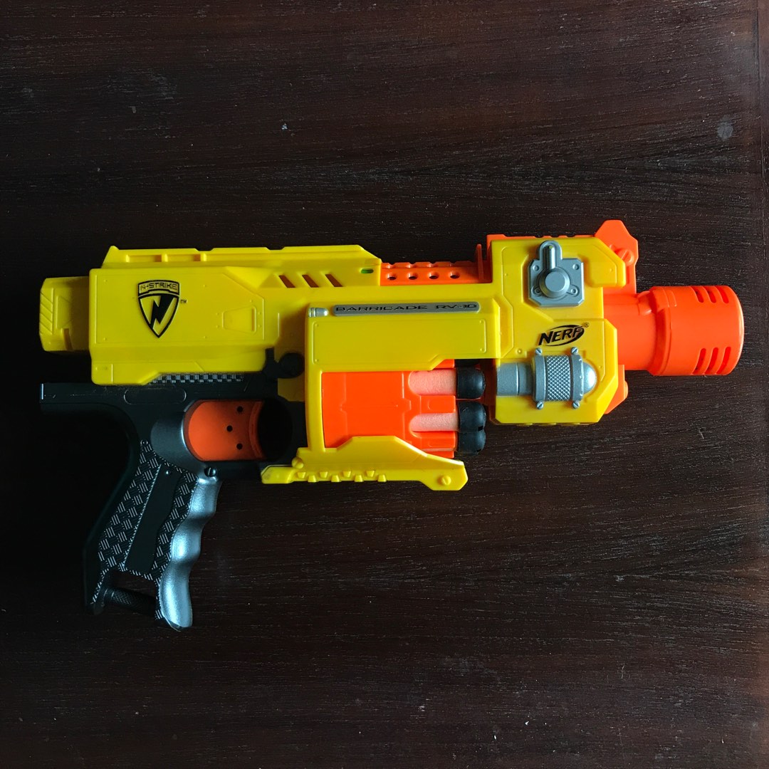 NERF N-Strike Barricade RV-10 Motorised Semi Auto Blaster, Hobbies ...
