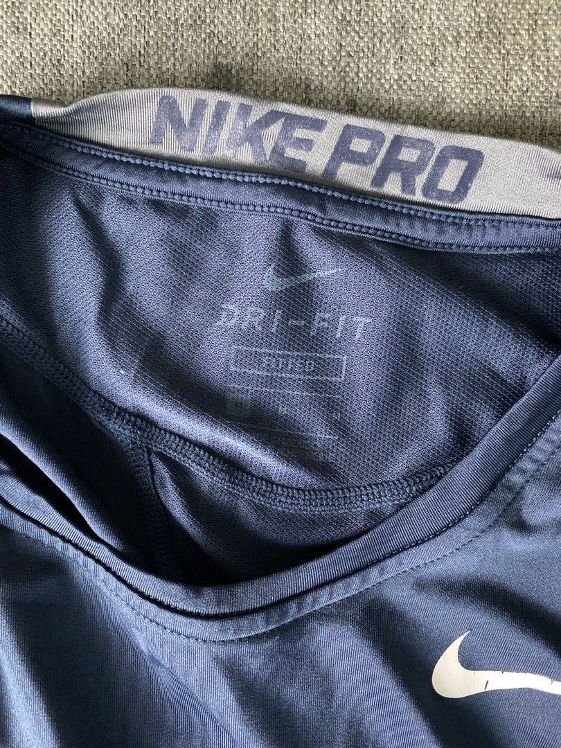 Nike Pro Blue, Men's Fashion, Tops & Sets, Tshirts & Polo Shirts on ...