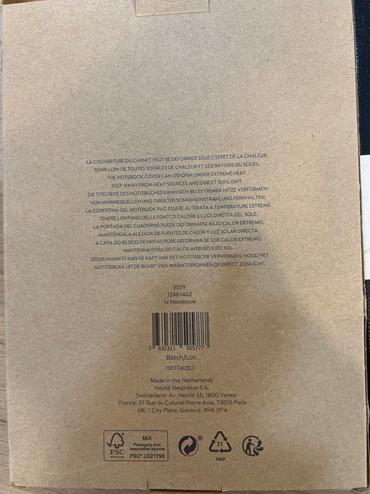 Notebook from Nespresso, Hobbies & Toys, Stationery & Craft, Stationery ...