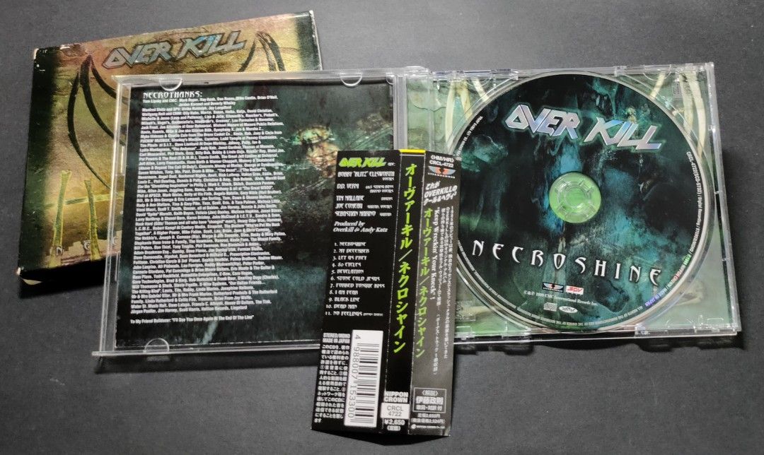Overkill - Necroshine (CD, Japan, 1999), Hobbies & Toys, Music & Media ...
