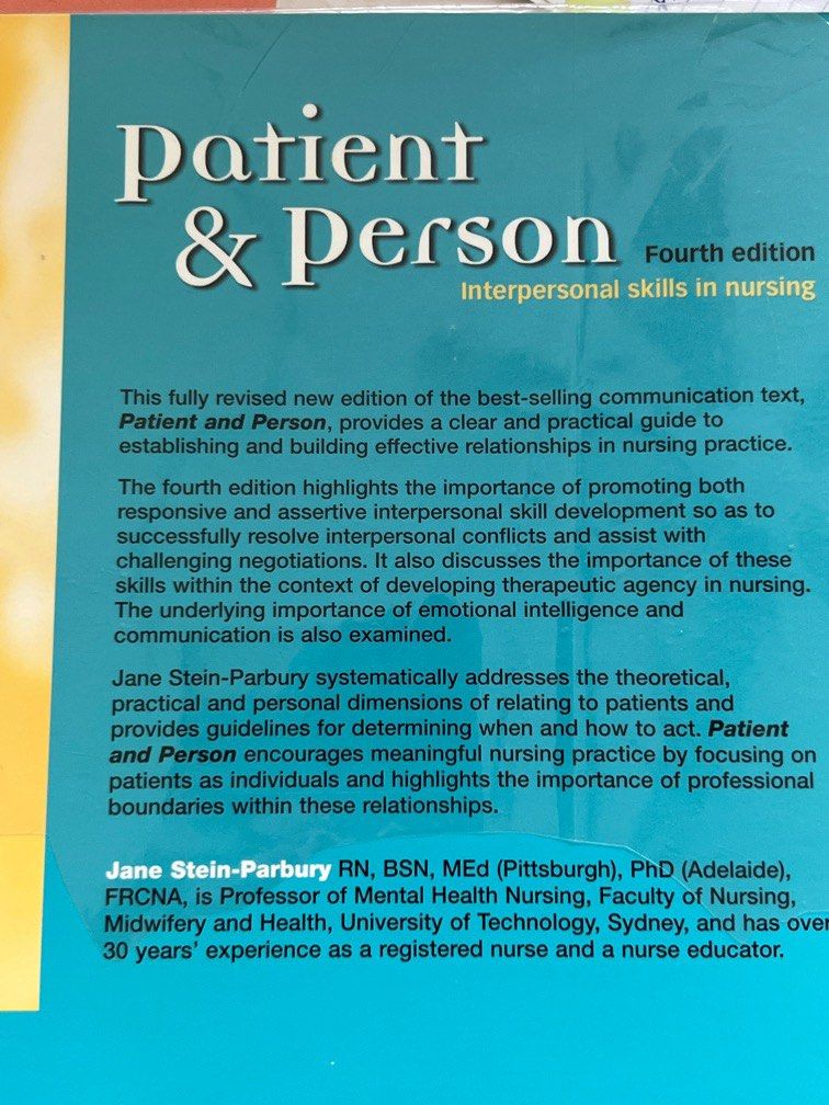 Patient & person 4th edition textbook, Hobbies & Toys, Books ...