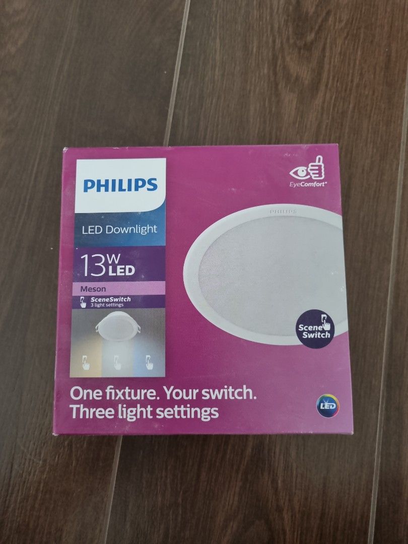 Philips Meson 13W LED downlight, Furniture & Home Living, Lighting ...