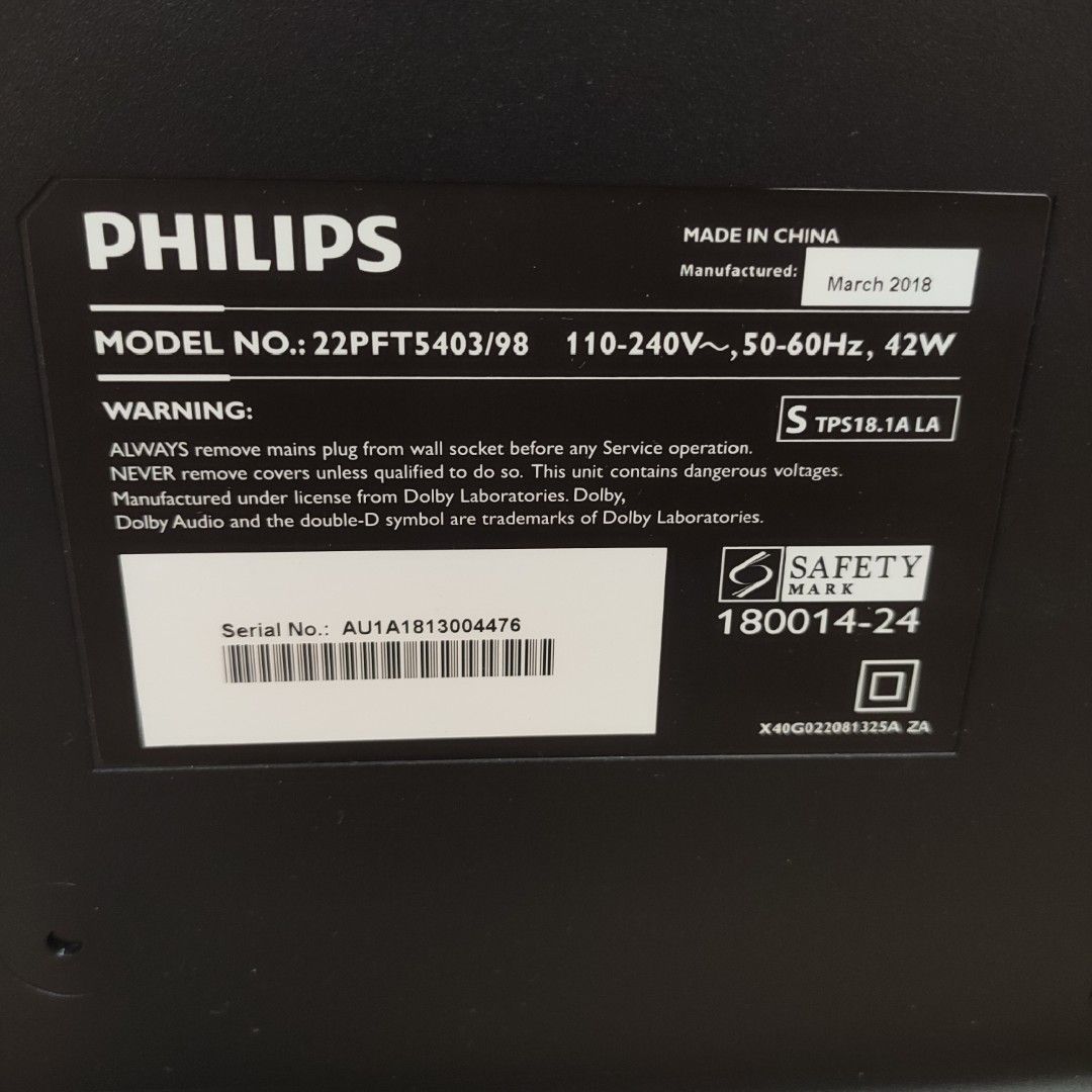 Philips 22 Inch LED Monitor TV 22PFT5403/98, TV & Home Appliances, TV ...
