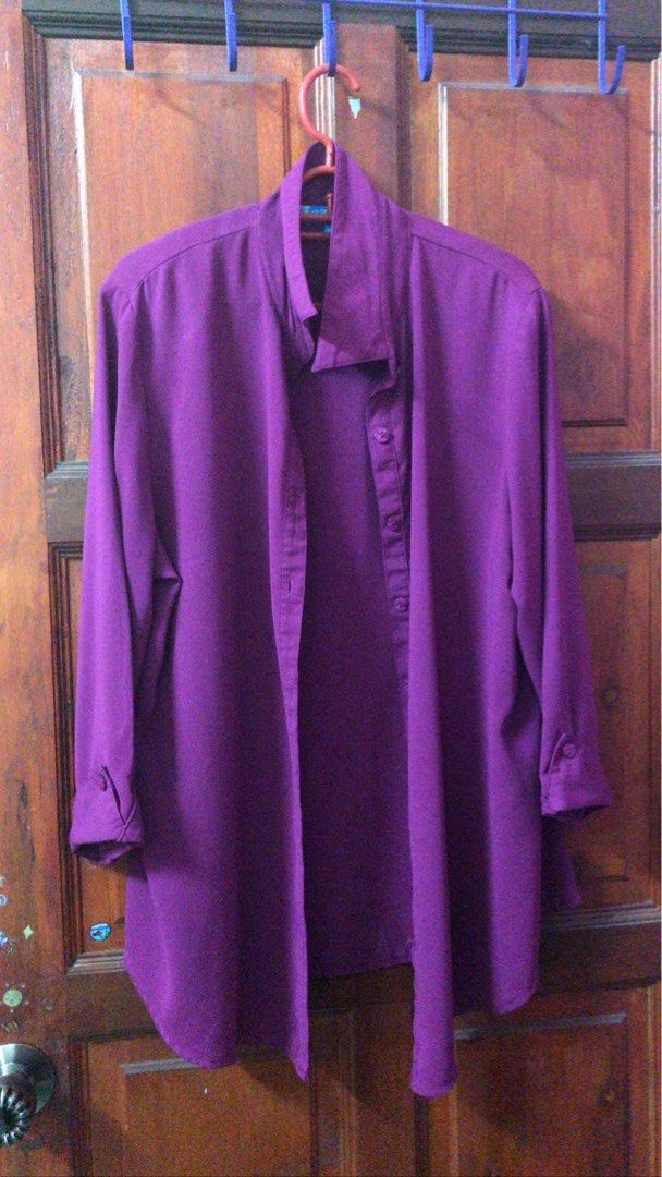 Plus Size Kemeja Yuna, Women's Fashion, Muslimah Fashion, Tops on Carousell