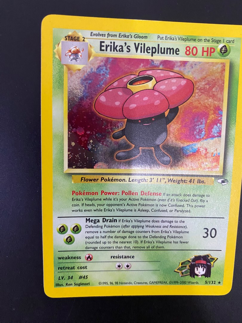Pokemon card Erika vileplume vintage gym heroes 151 Erika crown zenith ...