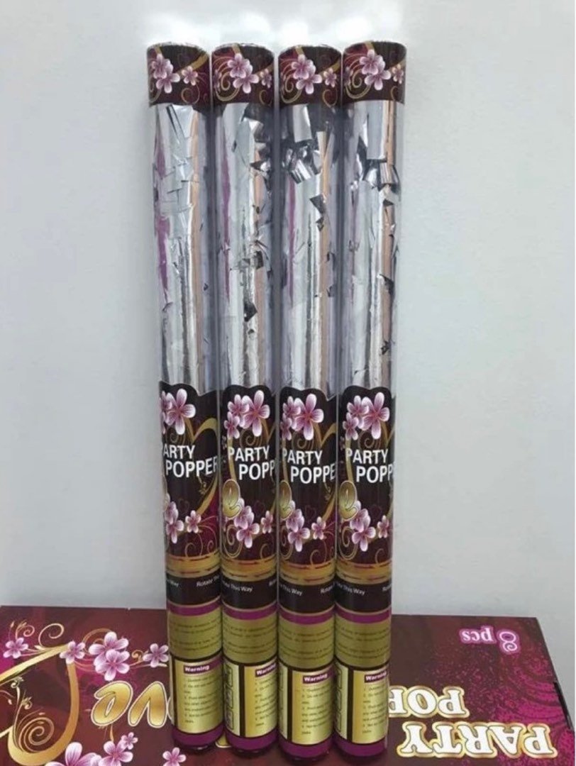 Poppers (silver flakes / confetti) for wedding, birthdays, parties ...