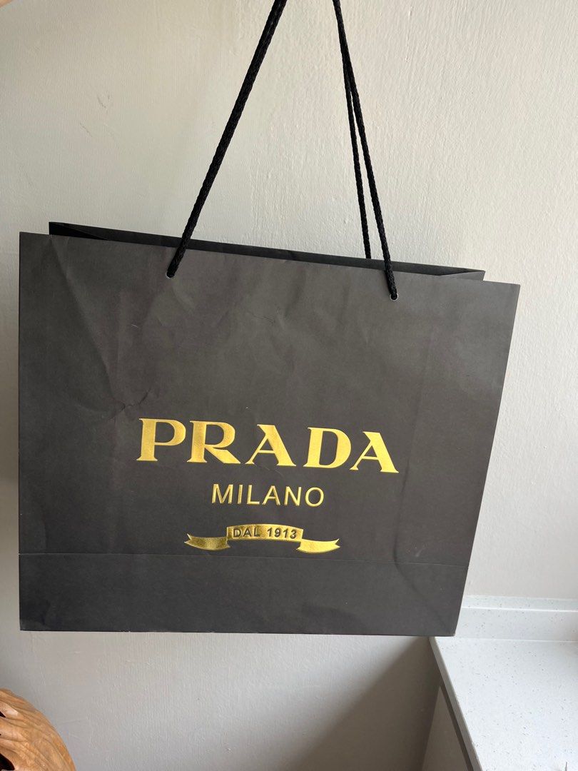 Prada paper bag, Luxury, Accessories on Carousell