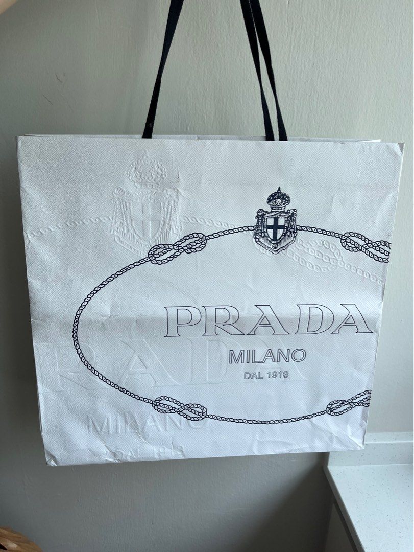 Prada paper bag, Luxury, Accessories on Carousell