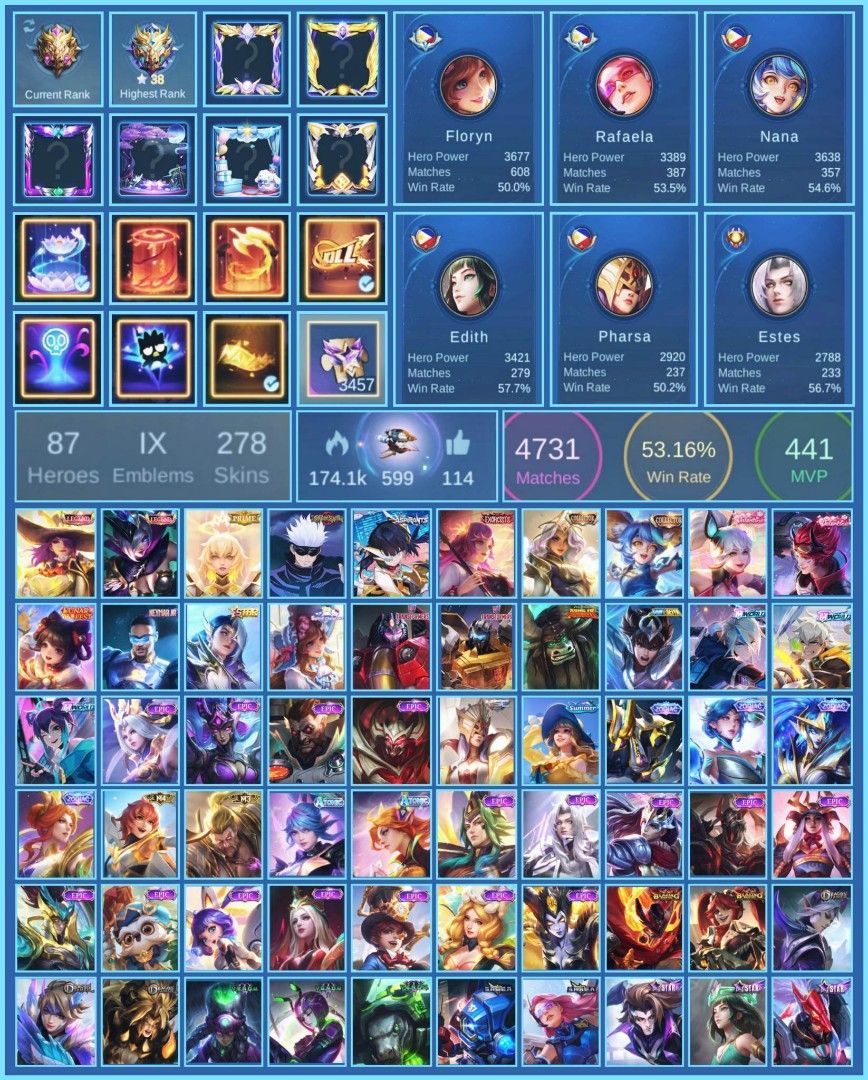 PREMIUM MLBB ACC, Hobbies & Toys, Toys & Games on Carousell