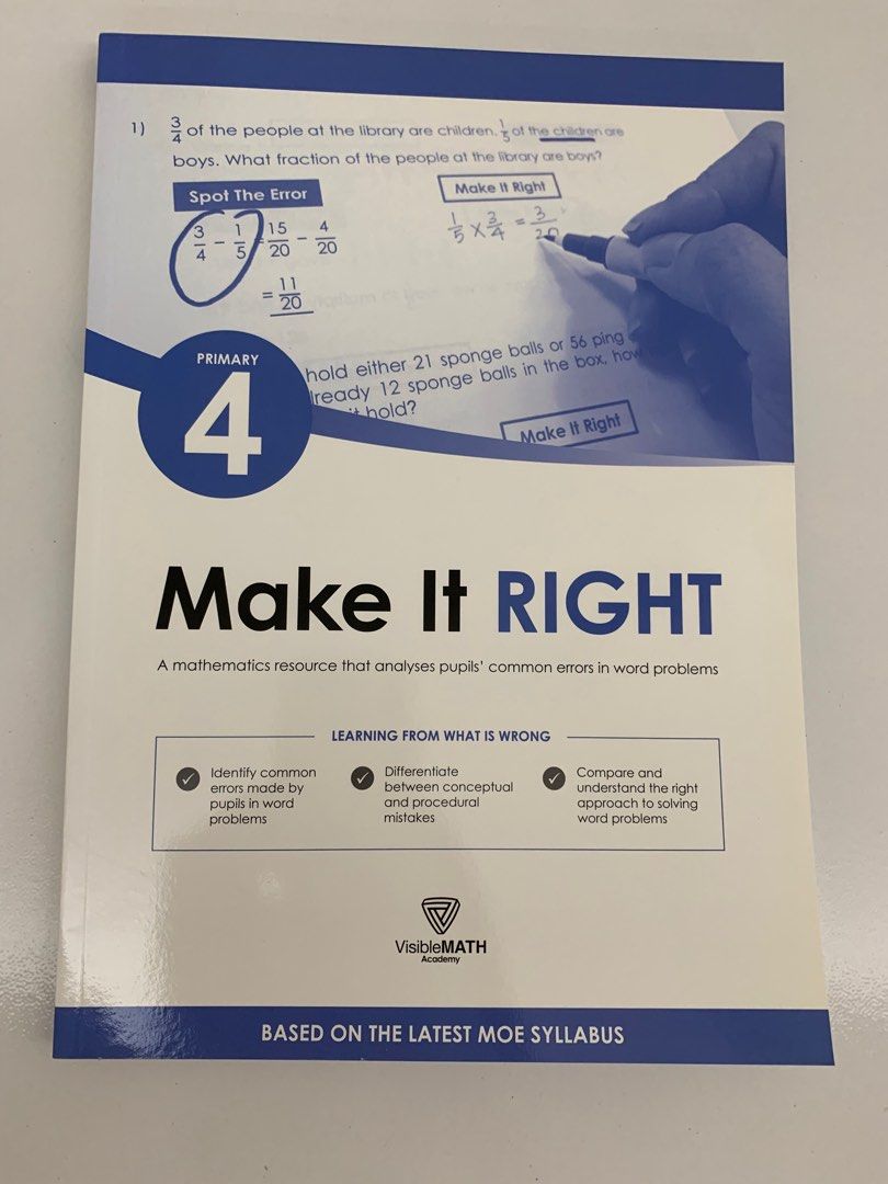 Primary 4 Math assessment book - Make it right, Hobbies & Toys, Books ...