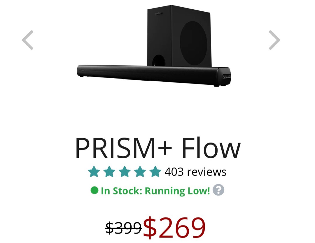 PRISM+ Flow 2.1ch Soundbar with Dolby Audio, Audio, Soundbars, Speakers ...
