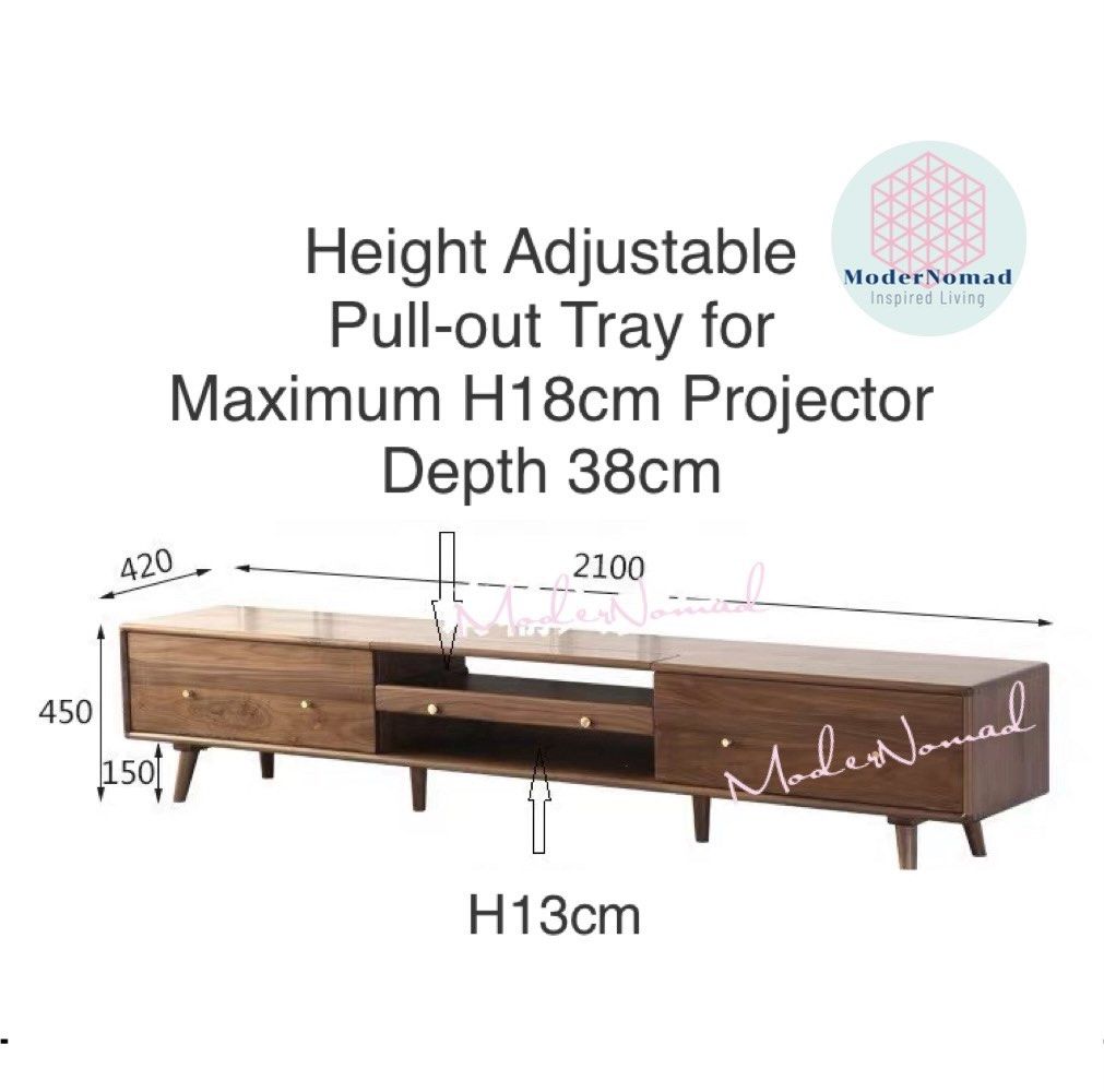 Projector & TV Console Sideboard Projector Cabinet TV Storage Cabinet ...