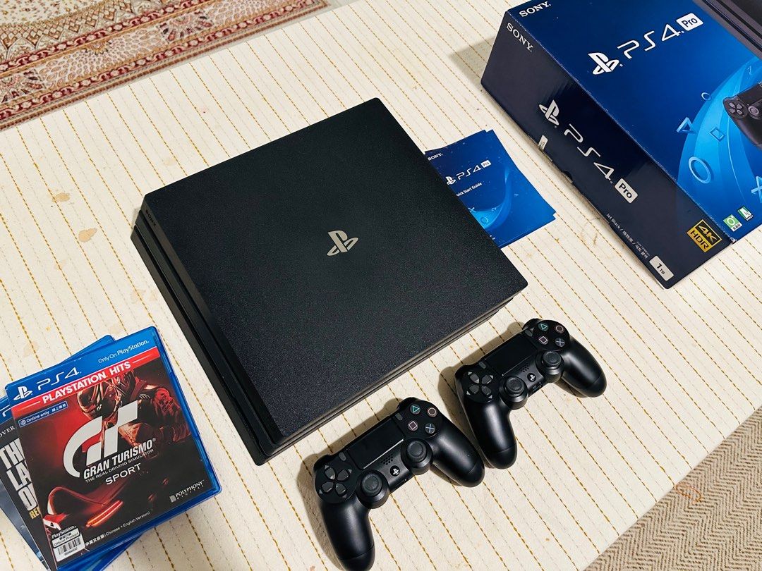 PS4 Pro 1TB 4K Gaming Console, Jet Black, Video Gaming, Video Game ...