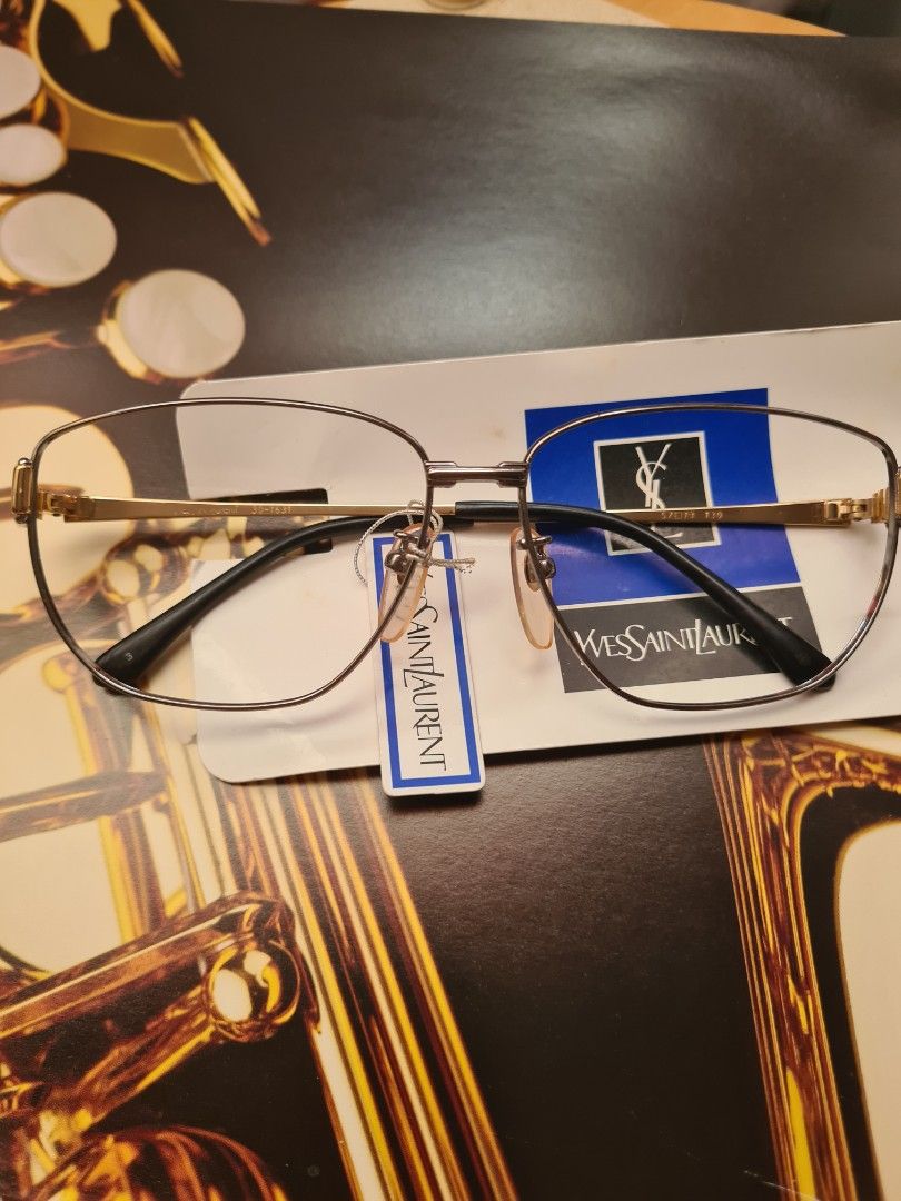 R90 YSL Spectacle frame silver gold, Women's Fashion, Watches ...