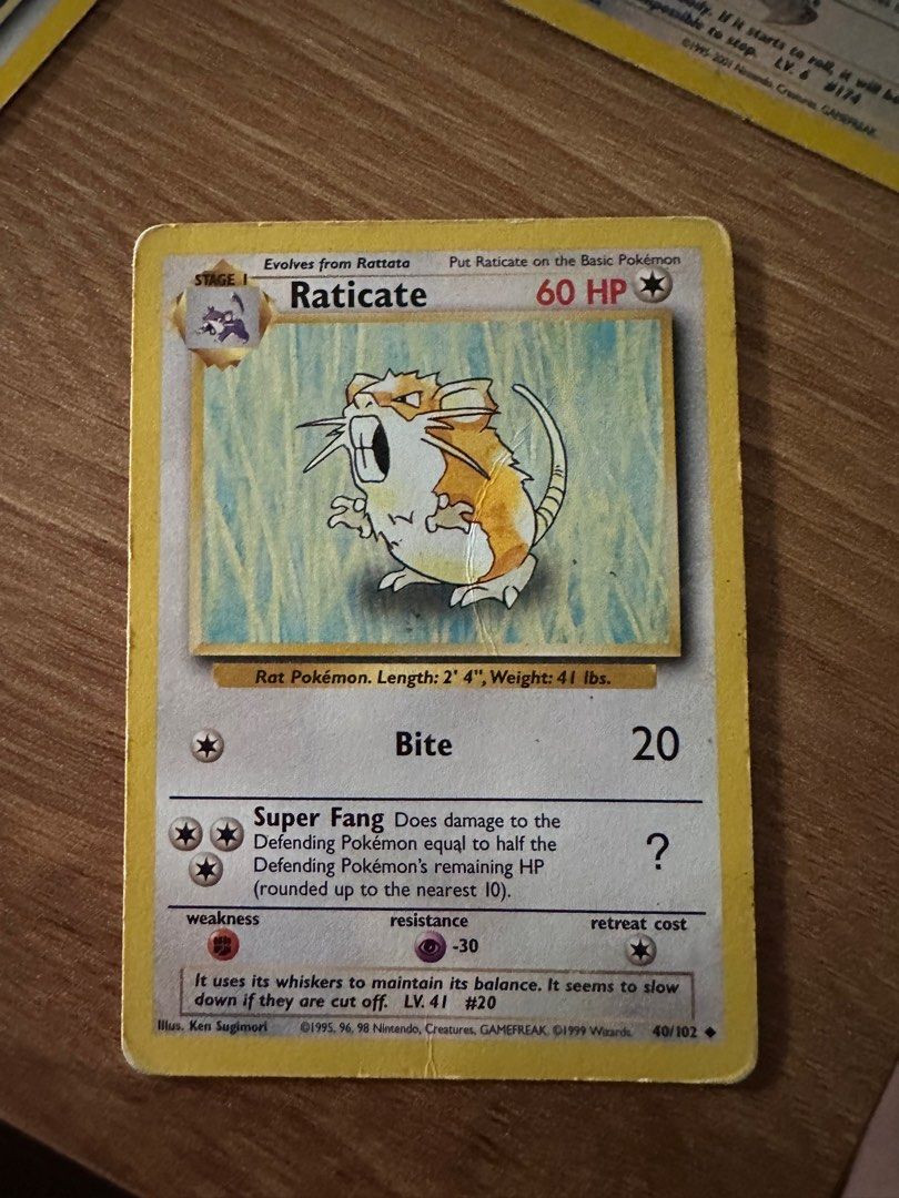 Raticate (First Edition Base Set), Hobbies & Toys, Memorabilia ...