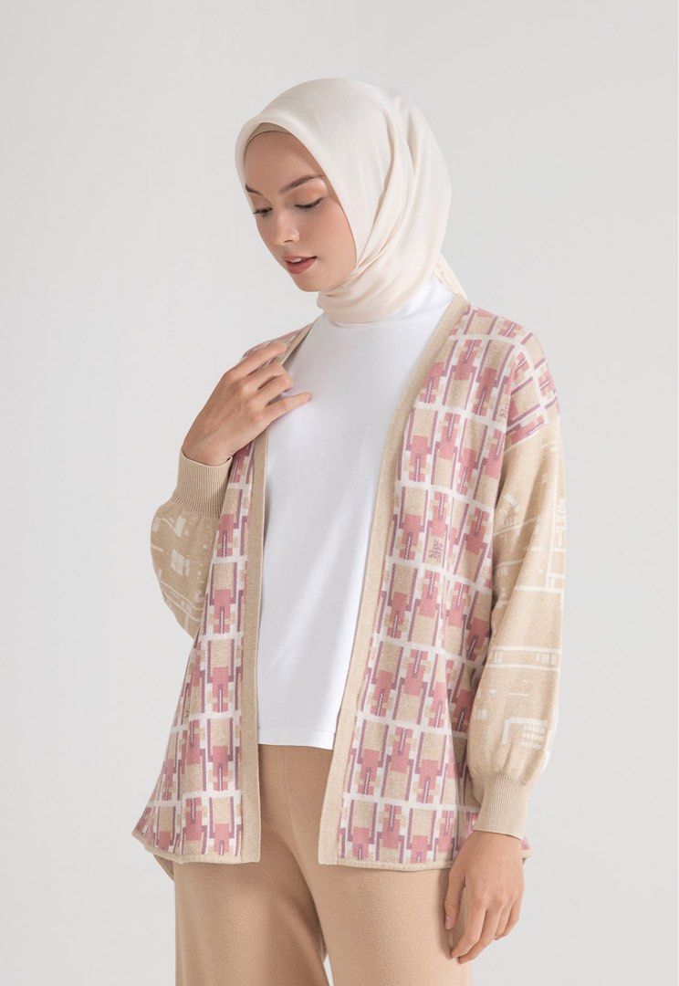 RIA MIRANDA Elaria Outer Rose Tea Size S-M, Fesyen Wanita, Pakaian ...