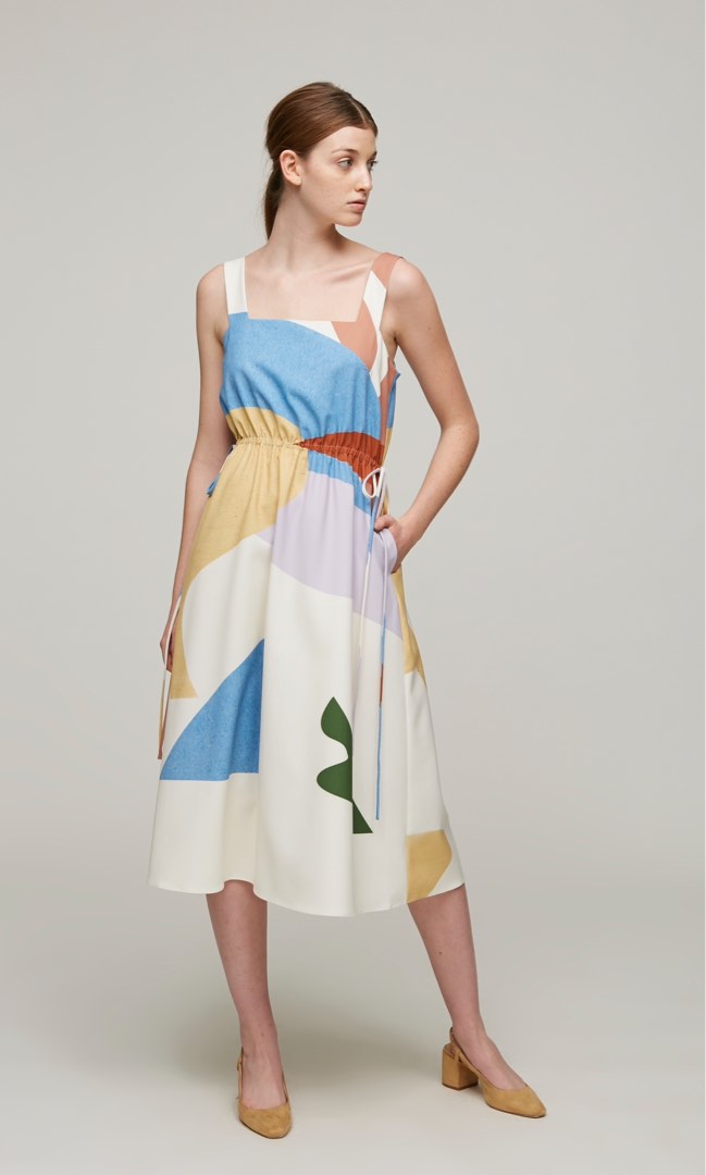 Roadmap Square Neck Midi Dress Womens Fashion Dresses And Sets Dresses On Carousell