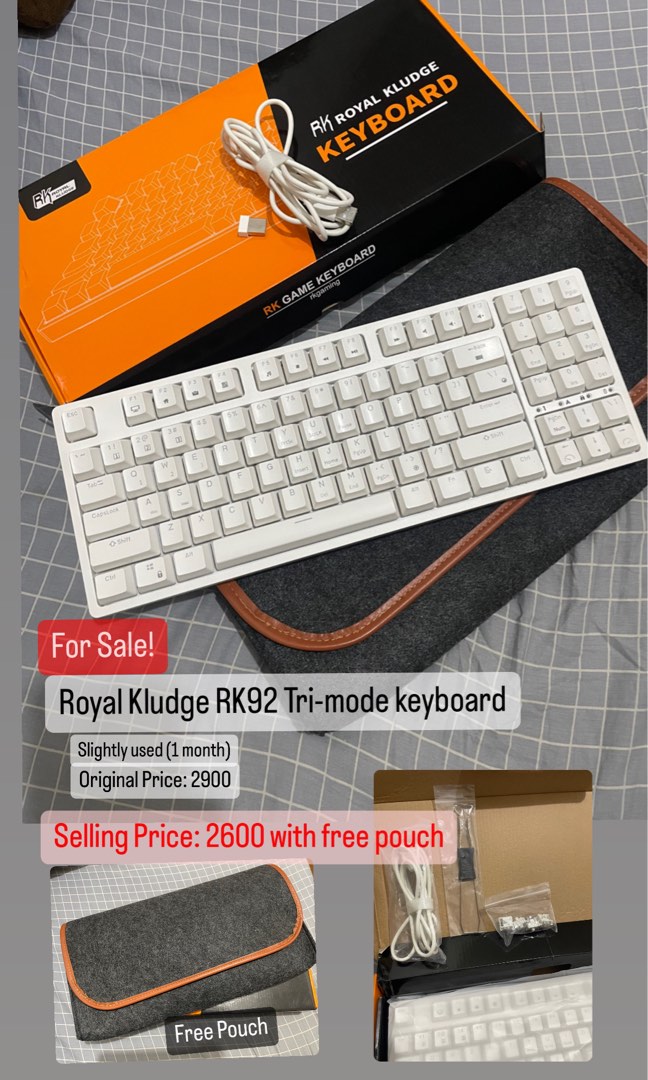 Royal Kludge RK92 Tri-mode keyboard, Computers & Tech, Parts ...