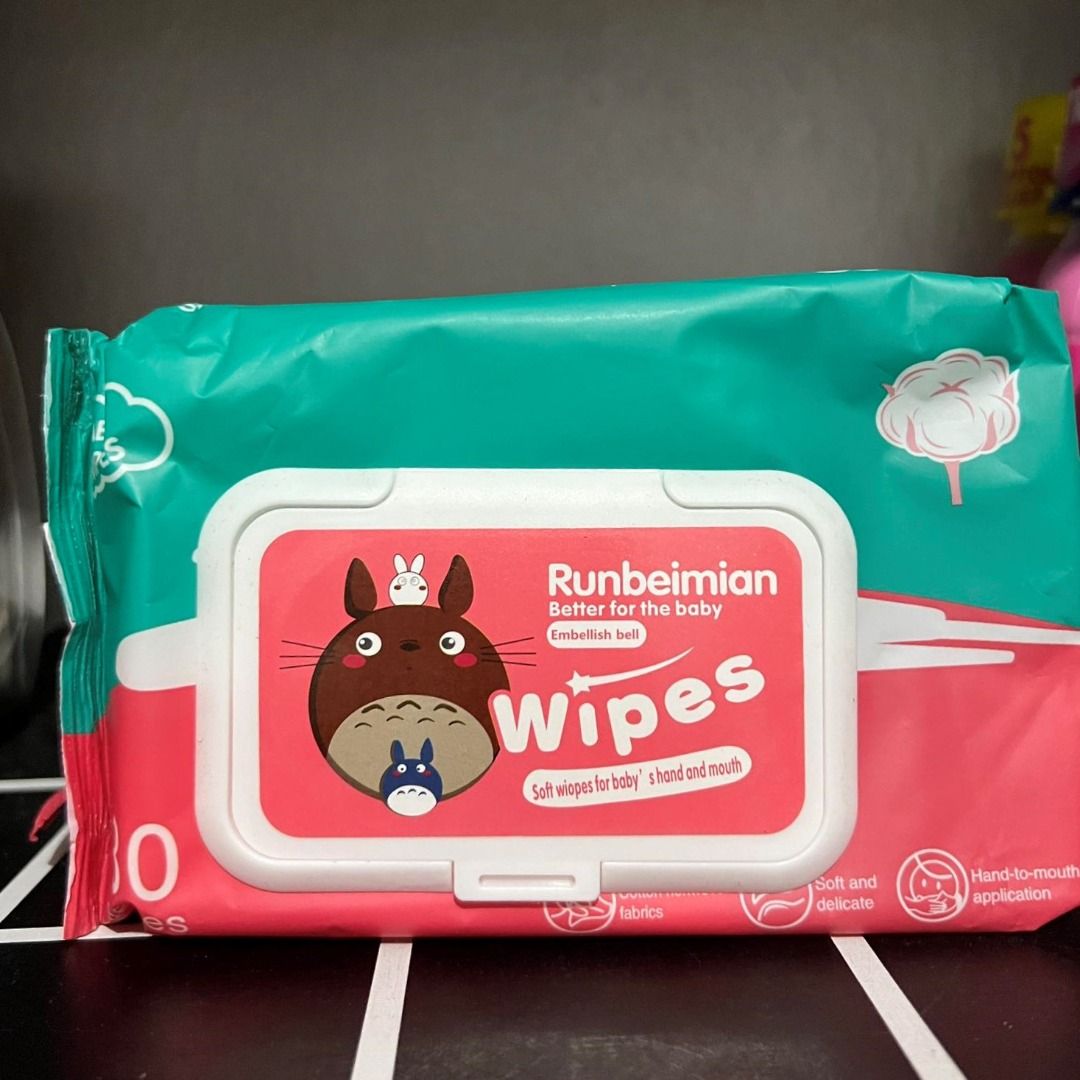 Runbeimian Baby Wipes 80 sheets, Babies & Kids, Bathing & Changing ...