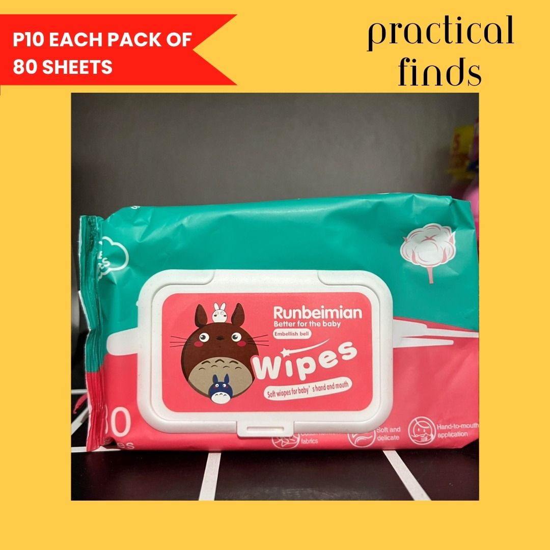 Runbeimian Baby Wipes 80 sheets, Babies & Kids, Bathing & Changing ...