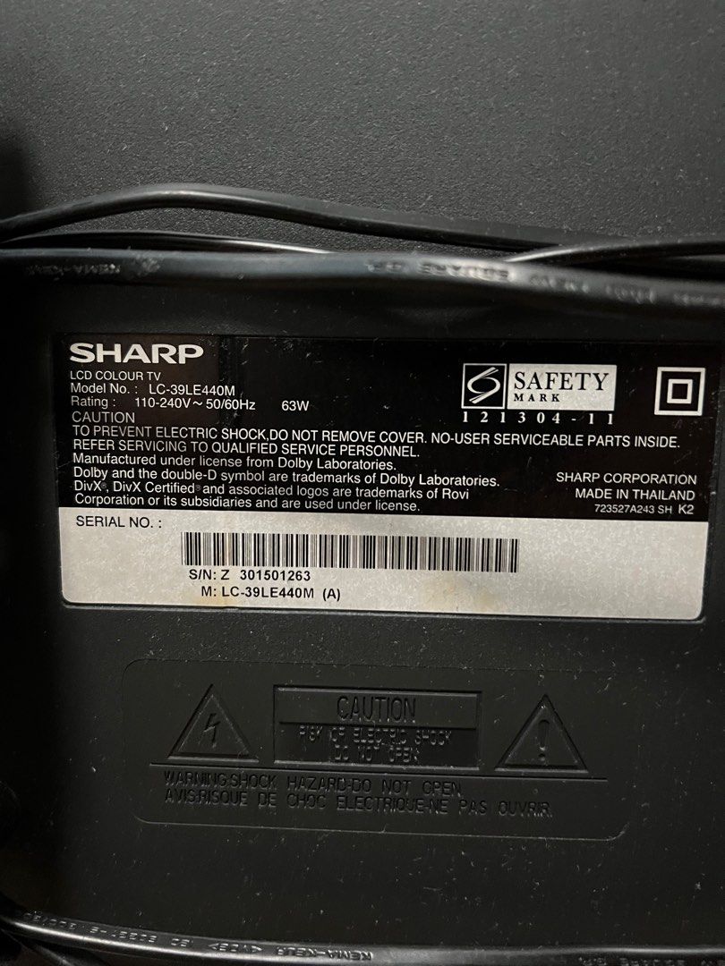 Sharp LC-39LE440M 39" FUll Hd AQUOS Multisystem LED TV, TV & Home ...