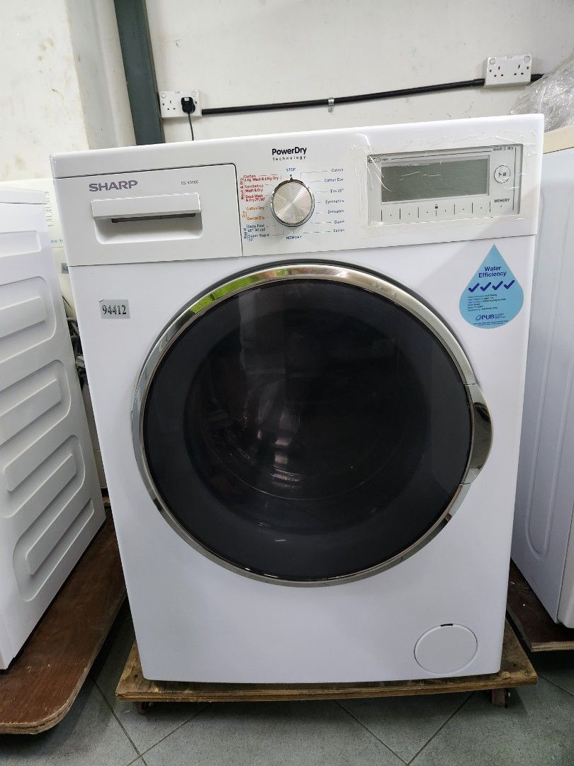 SHARP Washer & Dryer 9kg/6kg ES-VD900, TV & Home Appliances, Washing ...