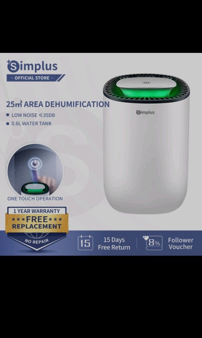 Simplus dehumidifier 600ml, TV & Home Appliances, Air Purifiers ...