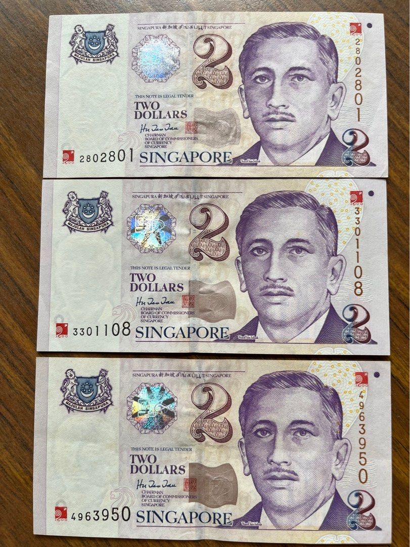 Singapore 2000 $2 Banknote (3 pcs), Hobbies & Toys, Memorabilia ...