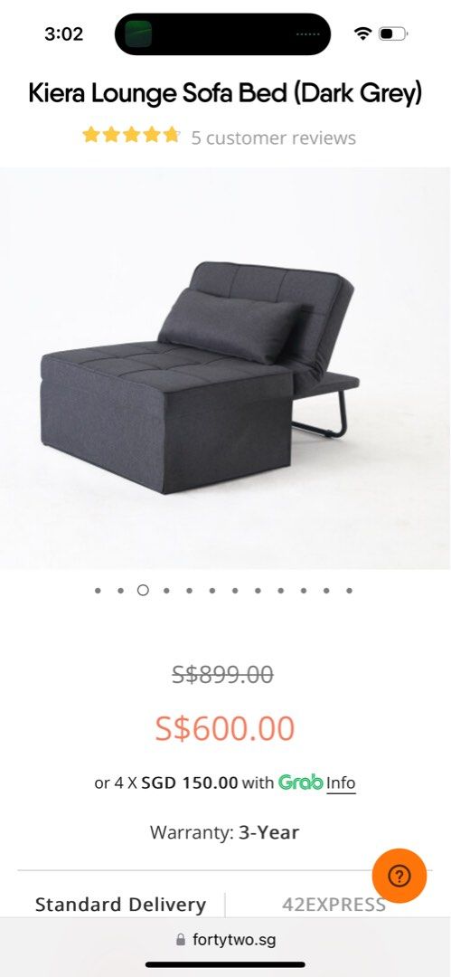 Single sofa bed / foot rest, Furniture & Home Living, Furniture, Sofas ...