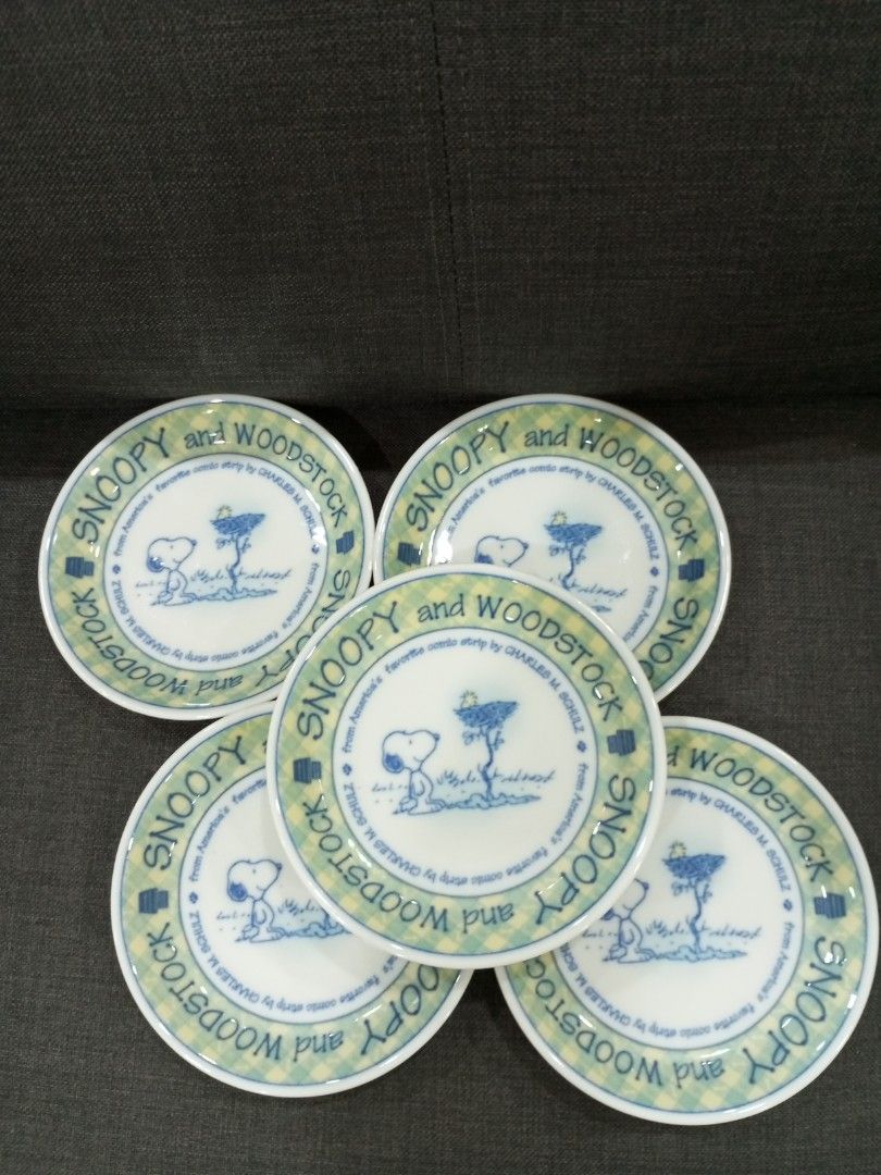 Snoopy Serving Plates Set of 5, Furniture & Home Living, Kitchenware ...