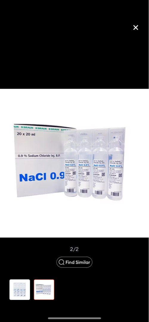 Brand new B.Braun Sodium chloride 0.9% injection 20ml. , Health ...