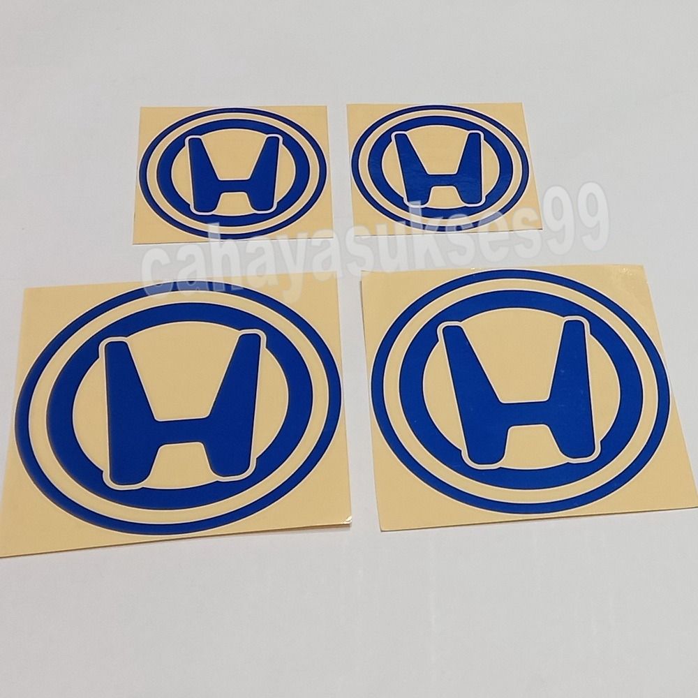 Sticker Logo HONDA Biru Bulat 15cm dan 10cm Stiker Tangki Motor Cutting ...
