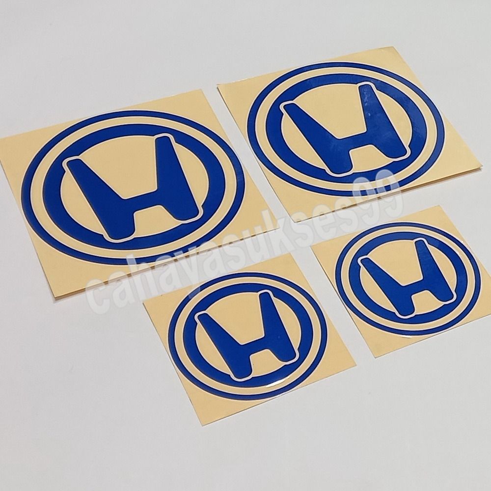 Sticker Logo HONDA Biru Bulat 15cm dan 10cm Stiker Tangki Motor Cutting ...